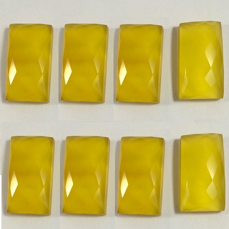 Yellow Chalcedony Rectangle Rose Cut 6x8mm To 20x25mm Natural Gemstone ...