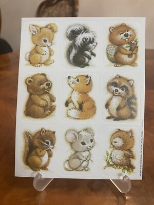 Vintage 90s Paper Magic Cute Critters Fall Sticker Sheet | eBay