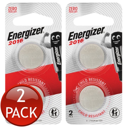 2 x Energizer ECR2016 Lithium Coin Battery Batteries Long Lasting 3V 2 ...