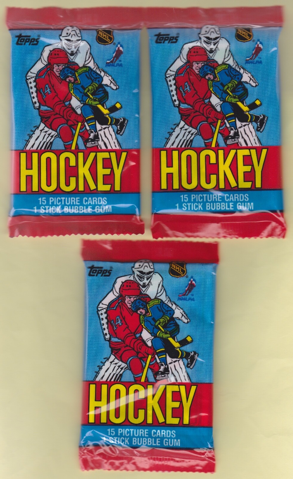 1984 Topps Hockey: 3 Cello Packs -Ray Bourque shows. Possible Steve ...