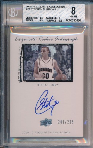 Stephen Curry 2009 Exquisite Collection RC Rookie Card # 72 /225 BGS 8 ...