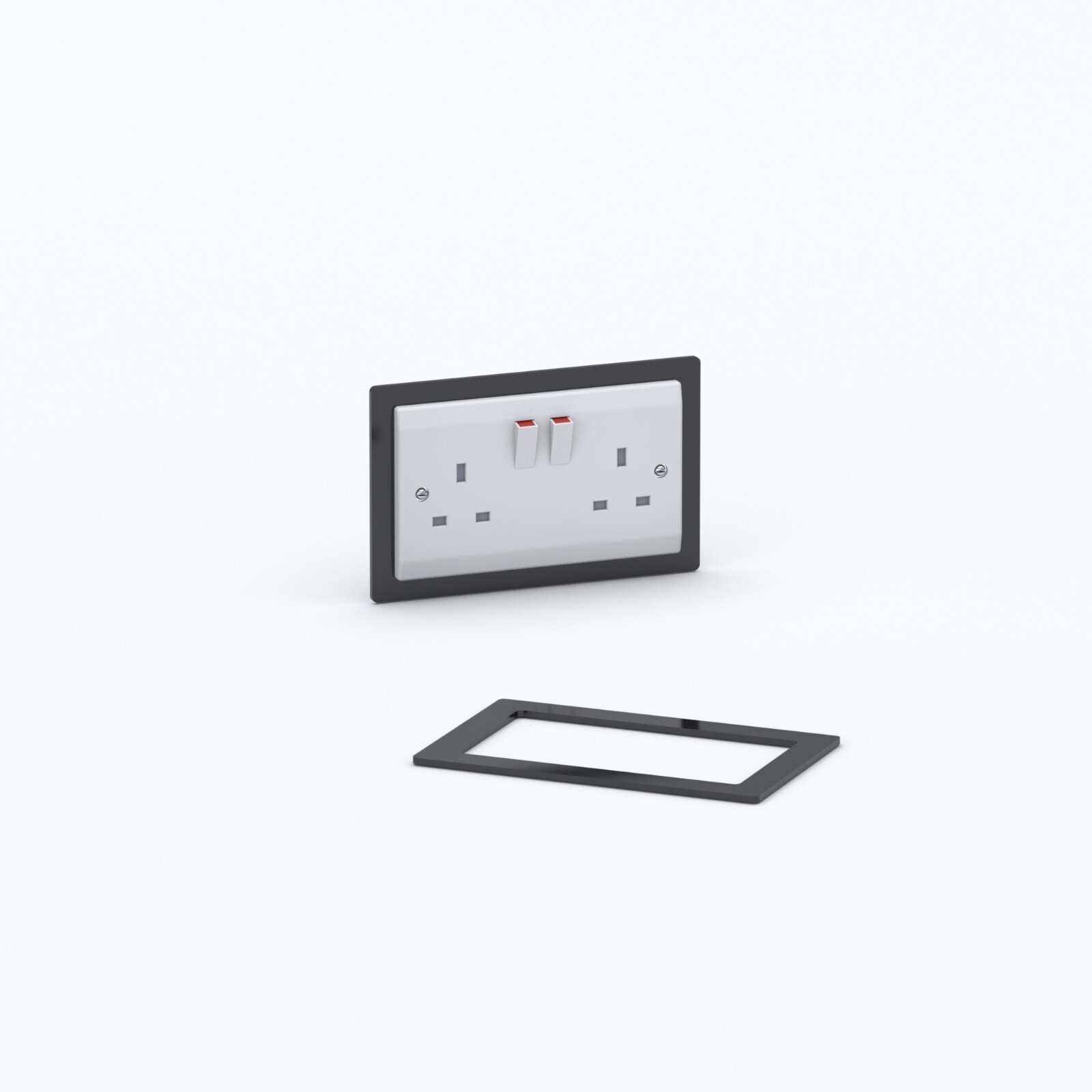 Double Single Socket Switch Surround / Acrylic Finger Plate ...