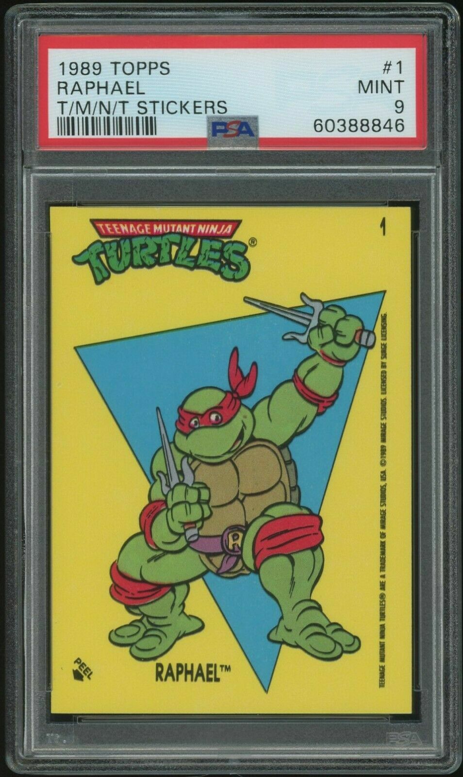1989 Topps Teenage Mutant Ninja Turtles TMNT Stickers Card RAPHAEL #1 ...