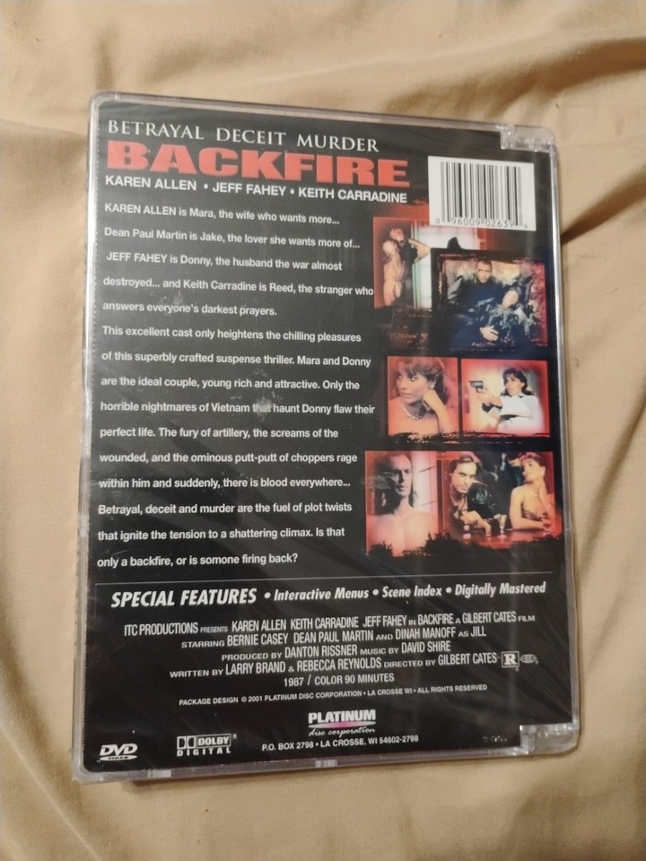 Backfire (DVD, 1988) Jewel Case 96009026394| eBay