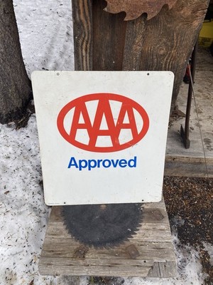 Vintage AAA Approved Auto Repair Double sided metal sign 26”x24”NO ...