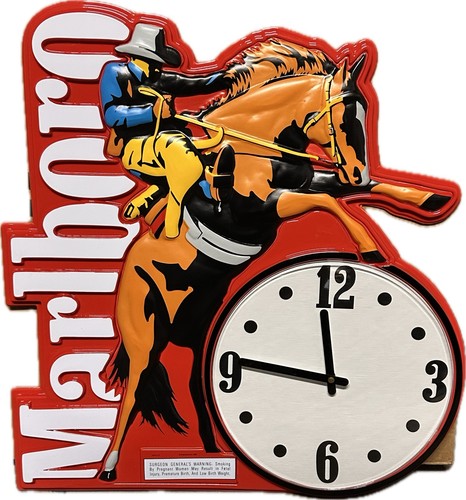 MIB! 1992 Marlboro BIG! 22x22" Clock-Sign Vintage Cigarette Tobacco ...