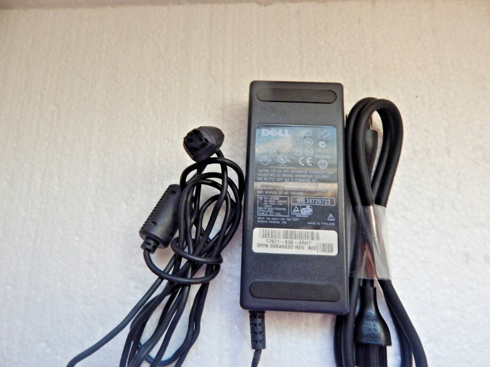 Genuine 70W Dell ADP-70EB AC Adapter - Power Supply 3 Pin w/POWERCORD ...