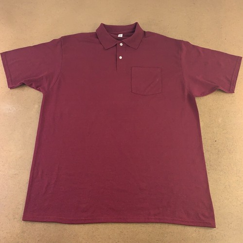 JERZEES Men's Size XL Maroon Jersey Knit Spot Shield Pocket Polo New | eBay