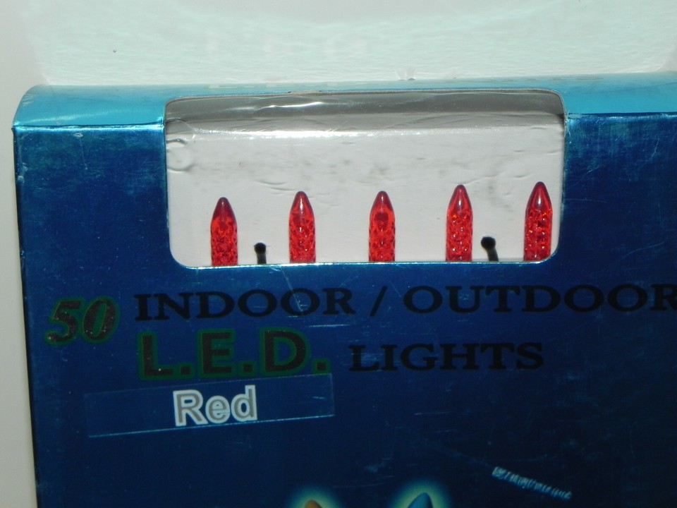6 New in Box. BIC LED Christmas 50 RED Mini lights END TO END NEW NEW ...