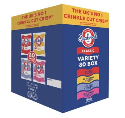 Seabrook Variety Crisps Box 80 Pack – 25g Bags – Mixed Flavours Snack ...