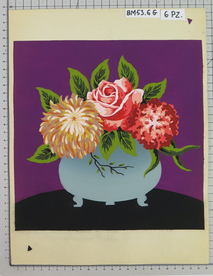 Painting Stencil Vintage Flowers Geraniums and Roses France 900 BM53.6G ...