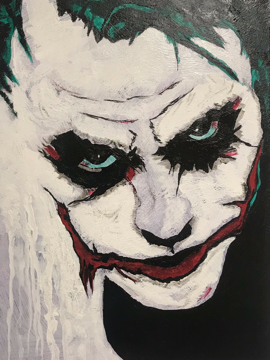 Heath Ledger Joker Tekeningen JOKER Drawing 12 X 18 Dark Knight/Batman