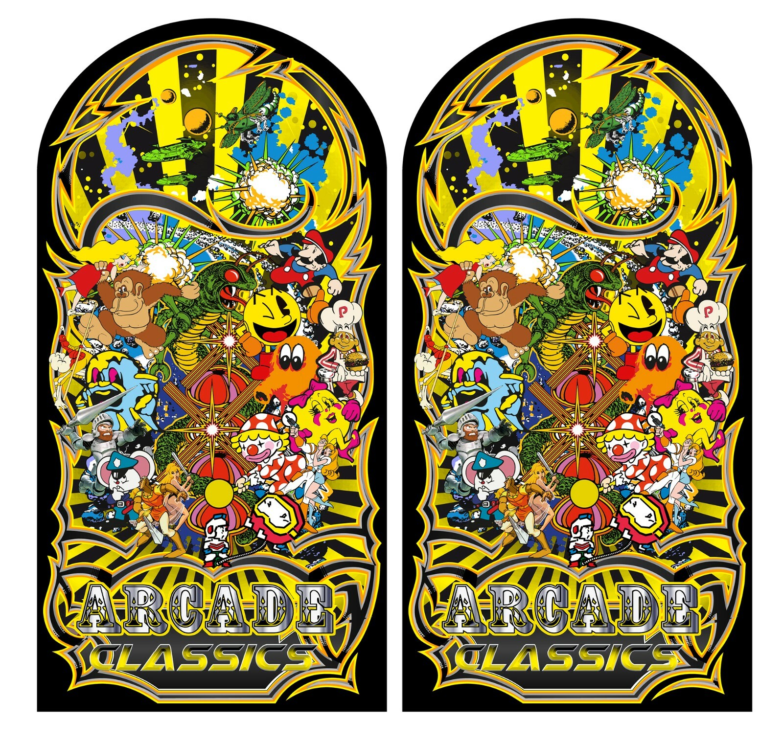 Mame Multicade Classics Side Art Arcade Cabinet Graphics Decals ...