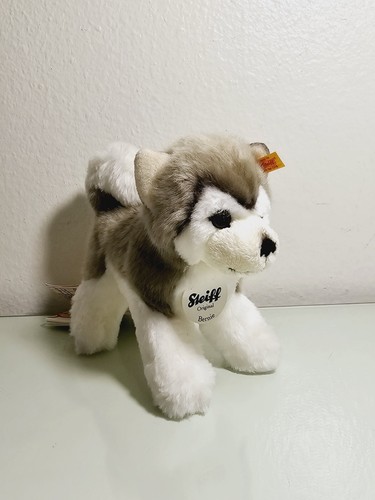 Steiff 'Bernie' Husky Dog - soft cuddly washable plush soft toy puppy ...