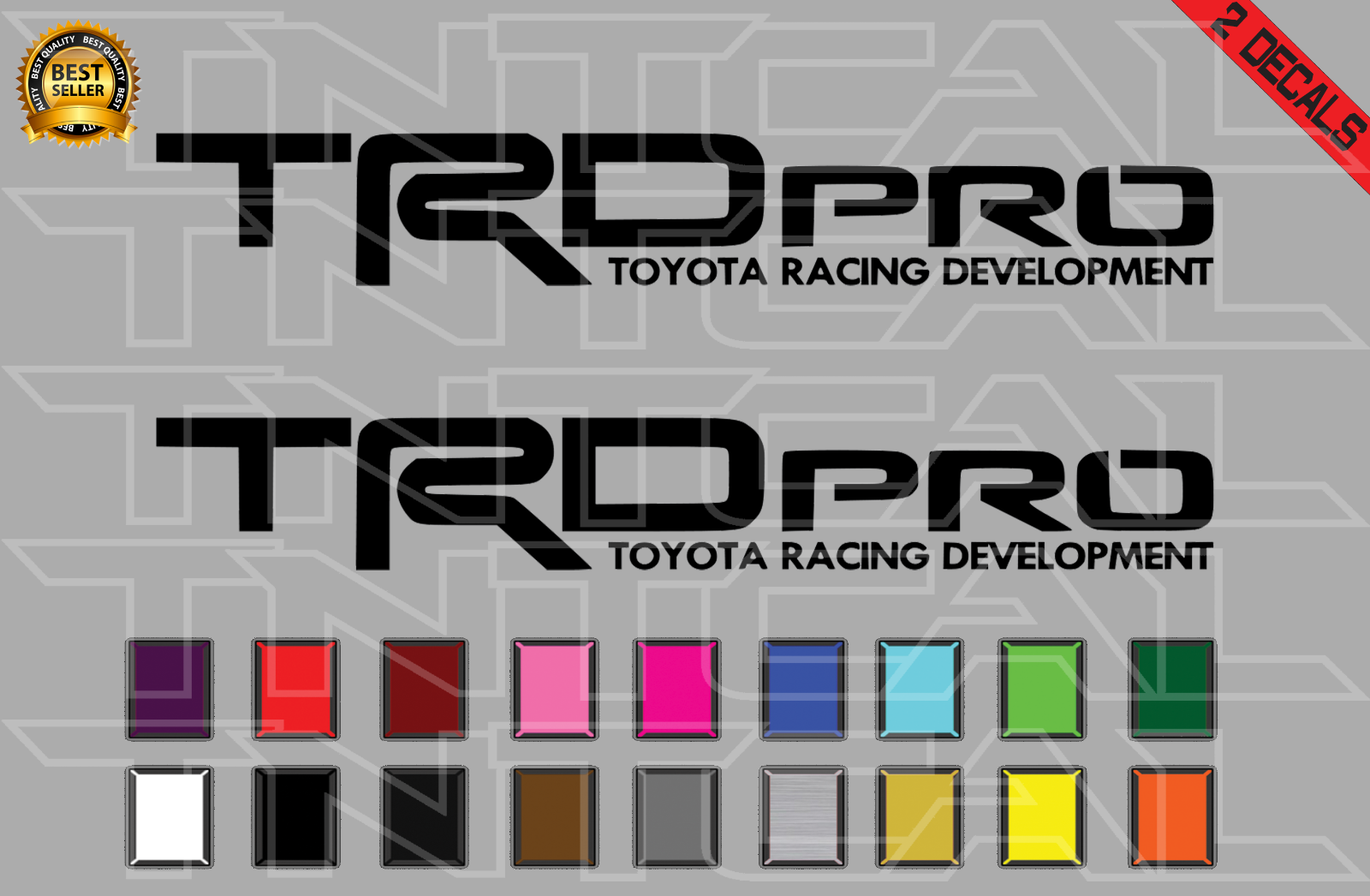 TRD PRO Decal Set Fits: Tacoma Tundra Truck Bedside Racing Vinyl ...