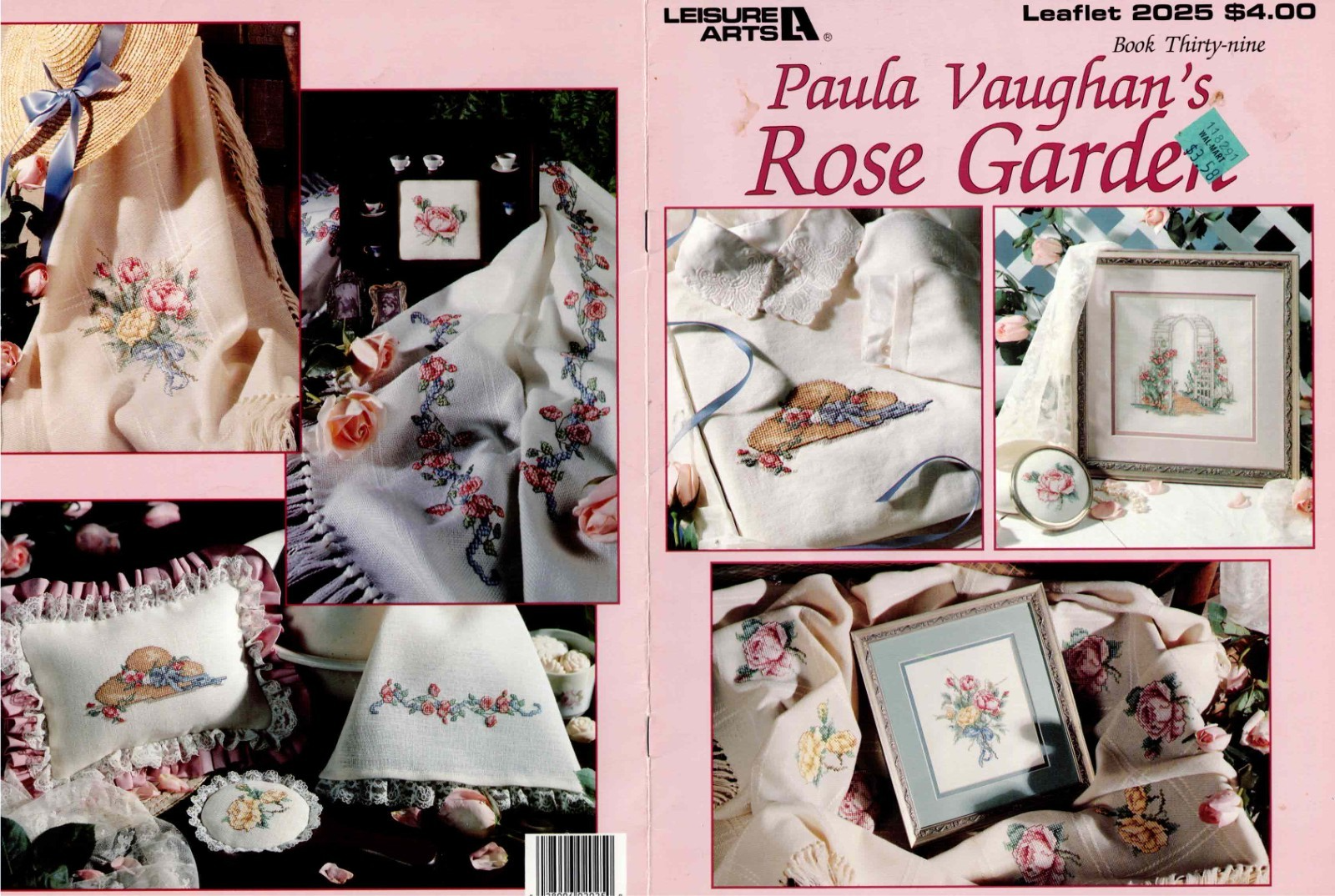 Rose Garden Cross Stitch Pattern Leaflet 1991 VTG Paula Vaughn Designs ...