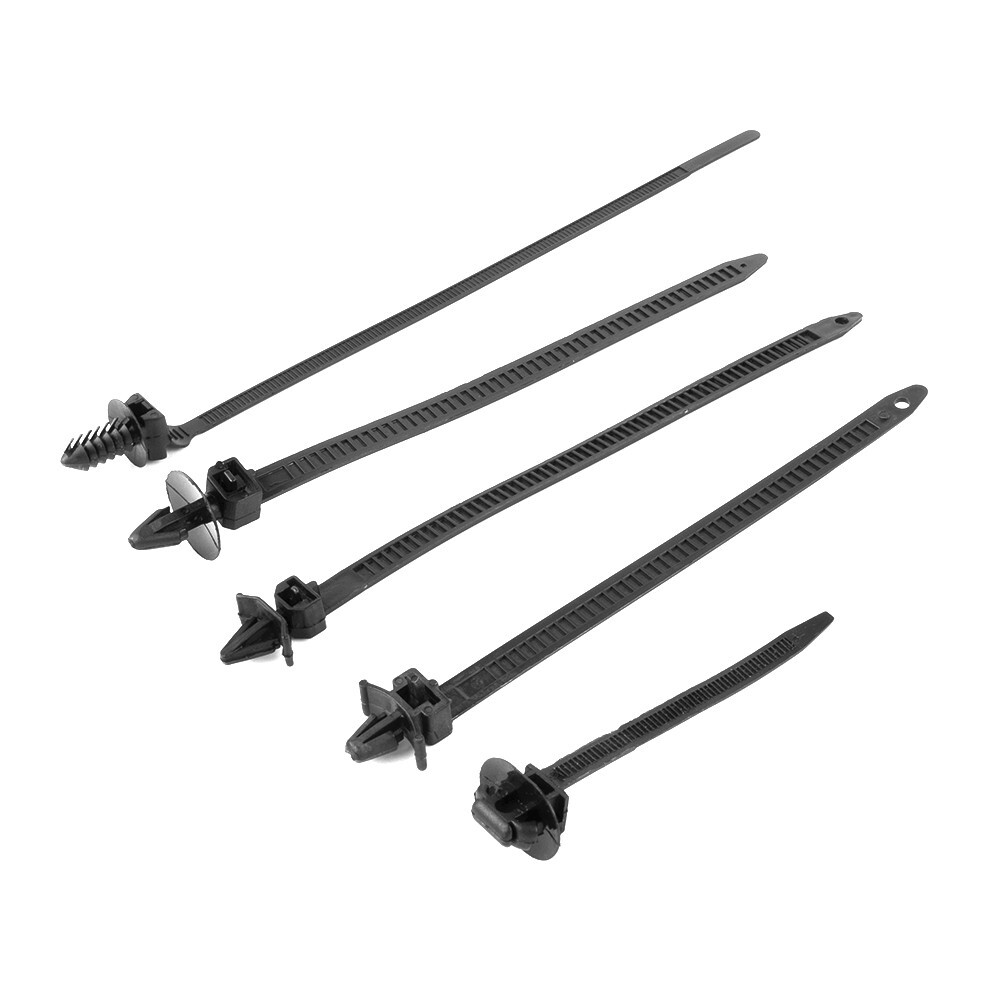 100 * Car Line Cable Tie Clamp Zip Tie Wrap Push Rivet Clip Wiring Loom ...