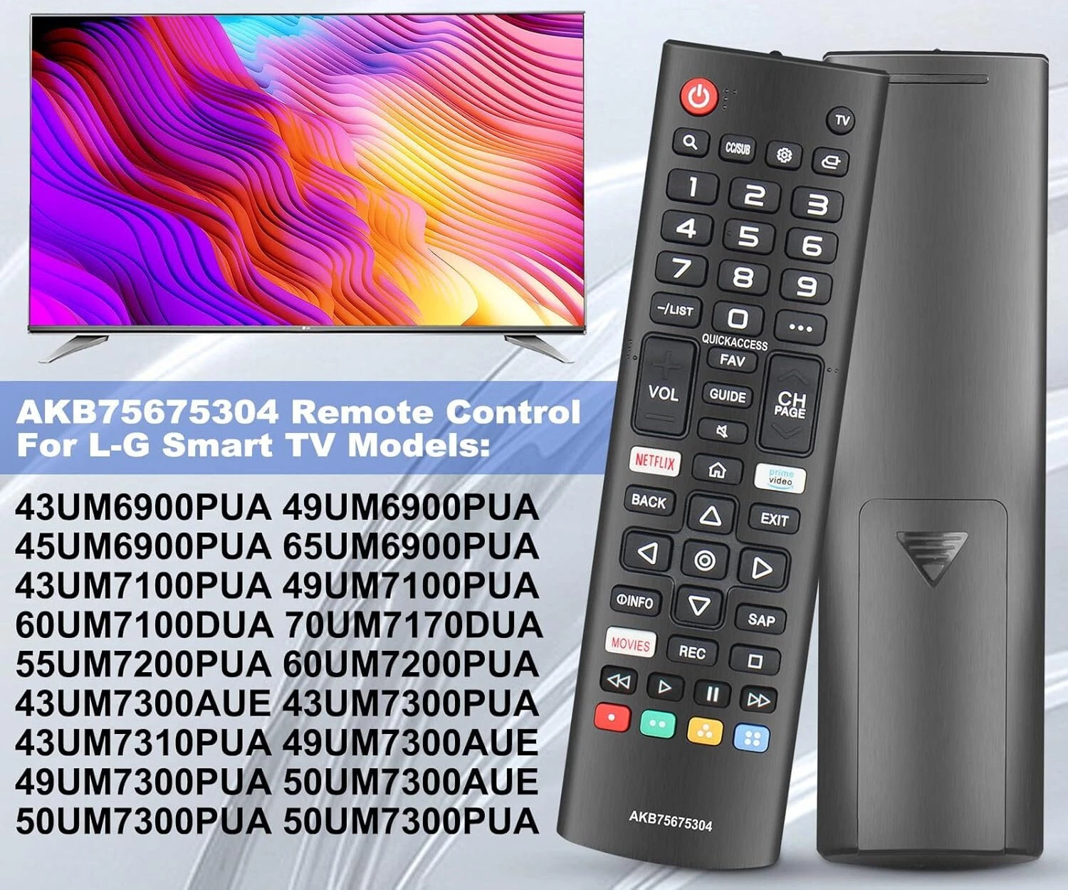 New AKB75675304 TV Remote Control Replacement For All LG Smart TV LCD ...