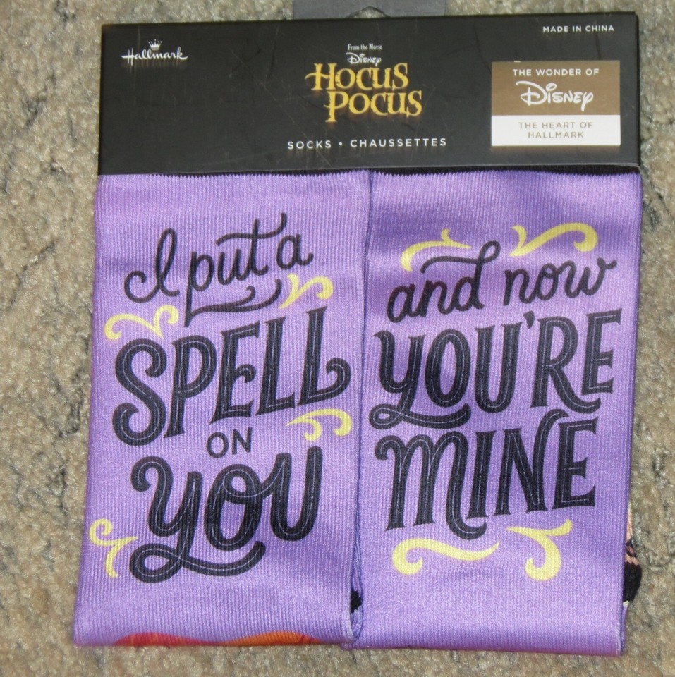 Hallmark Hocus Pocus Disney Crew Socks I Put A Spell on You One Size ...
