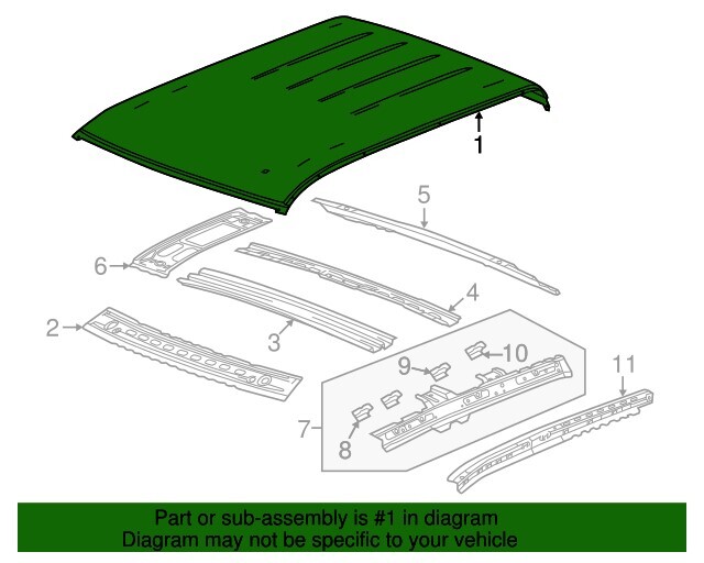 NEW OEM GM Cab Roof Panel 22914834 Silverado Sierra HD Crew Cab 2015 ...