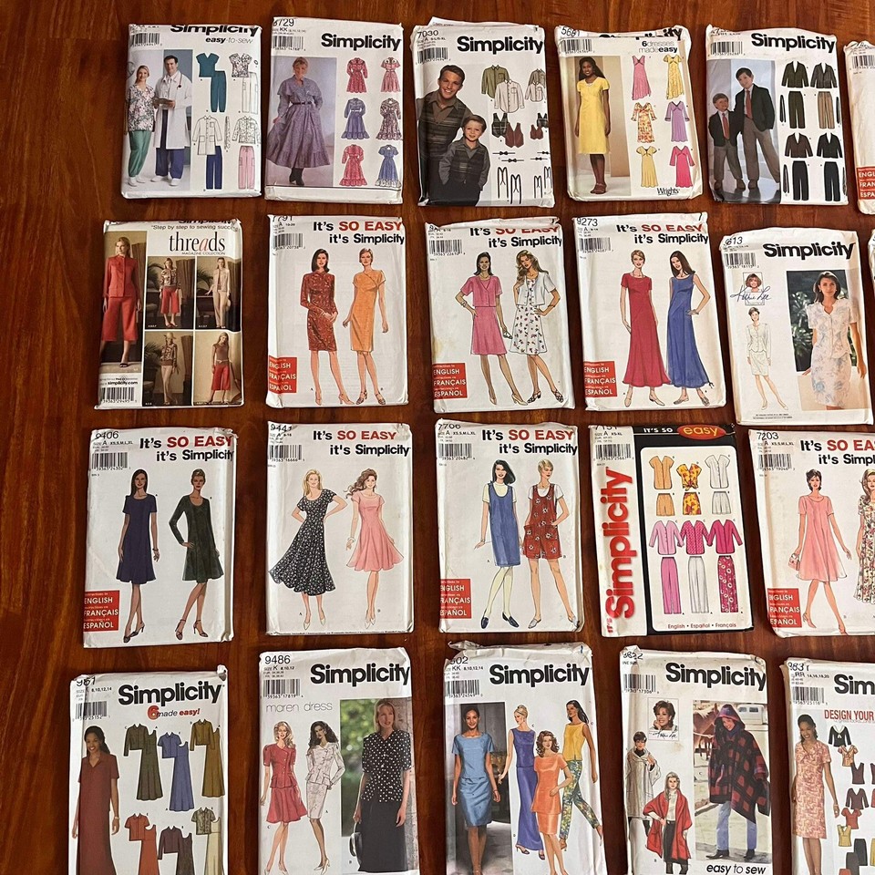 (Lot of 56) Vintage Simplicity Sewing Patterns Dresses, Skirts, Pants ...