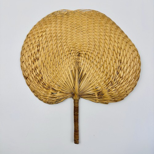 Set of 2 Vintage Decorative Woven Straw and Paper Fans | eBay