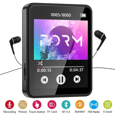 MP3 Player Bluetooth Touch Screen Music Player Lossless Sound FM Radio ...