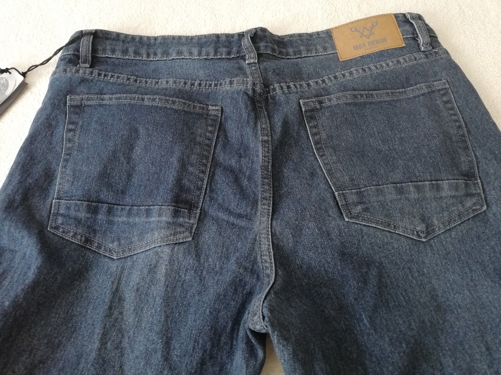 MBX Premium Los Angeles 36x30 Men's Slim Straight Stretch Blue Jeans ...