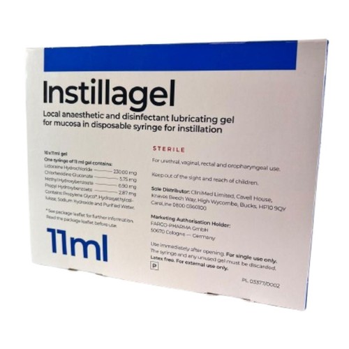 Instillagel Anaesthetic Disinfectant Lubricating Gel - 10 x 11ml ...