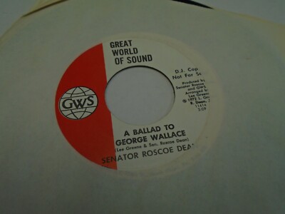 Senator Roscoe Dean A Ballad To George / Monday 45 rpm GWS Records EX ...