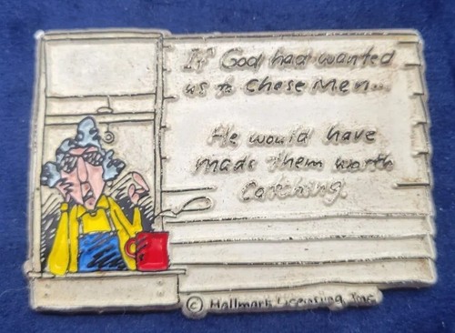 Hallmark Fridge Magnet Chasing Men Women Funny Old Lady Maxine God ...