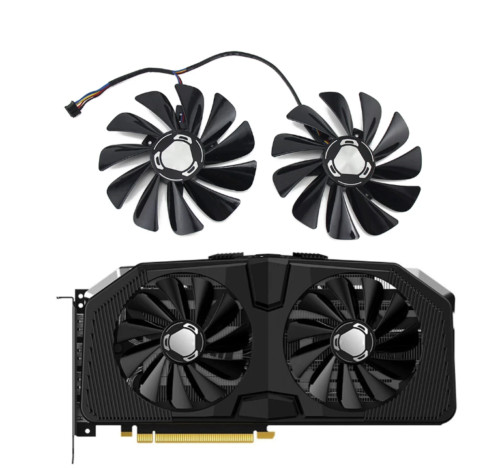 Pair Fans Cooling Fans For XFX Radeon RX 5600 5700 XT RAW II FDC10U12S9 ...