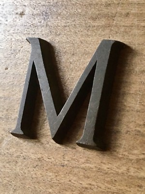 Antique Letter M Font Typeface Solid Bronze Vintage Reclaimed Sign | eBay