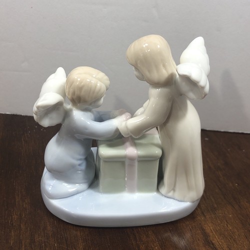 Vintage Russ Marbella Figure Two Angels With Present Beautiful Faces ...