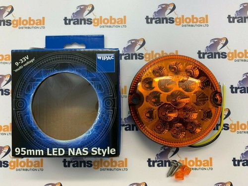 95mm LED Amber Indicator Light for Land Rover Defender WIPAC AMR6527LED ...