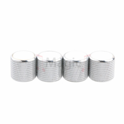 4x Guitar Bass Metal Control knob White Shell inlay volume tone knobs ...