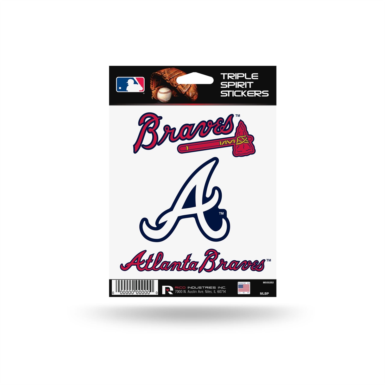 Atlanta Braves Stickers Die Cut Decals 3-Piece Triple Spirit Sticker ...