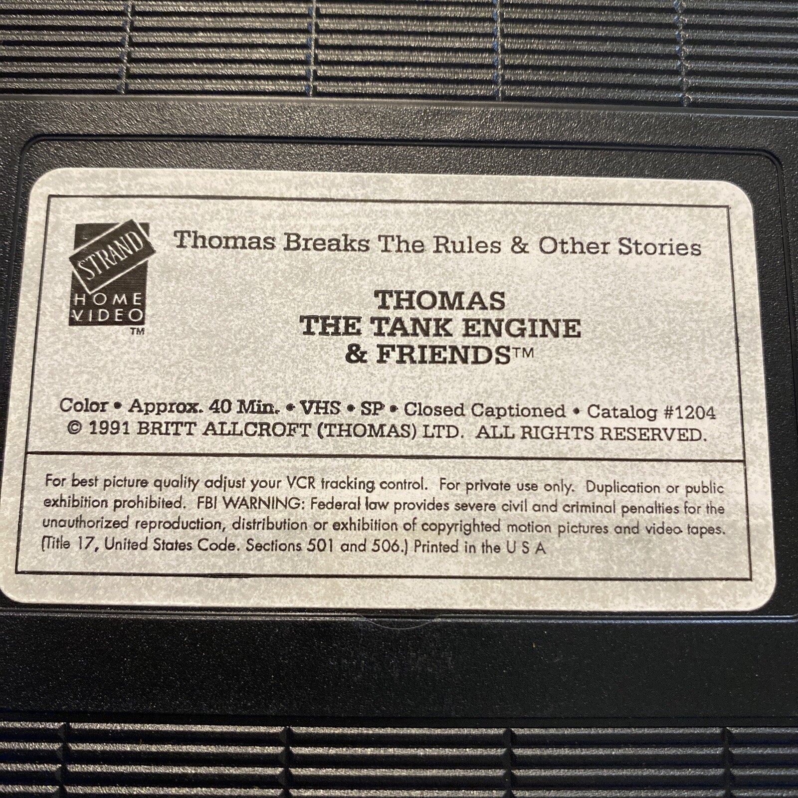 THOMAS TANK ENGINE L Breaks the Rules VHS Video Tape RINGO STARR Train ...