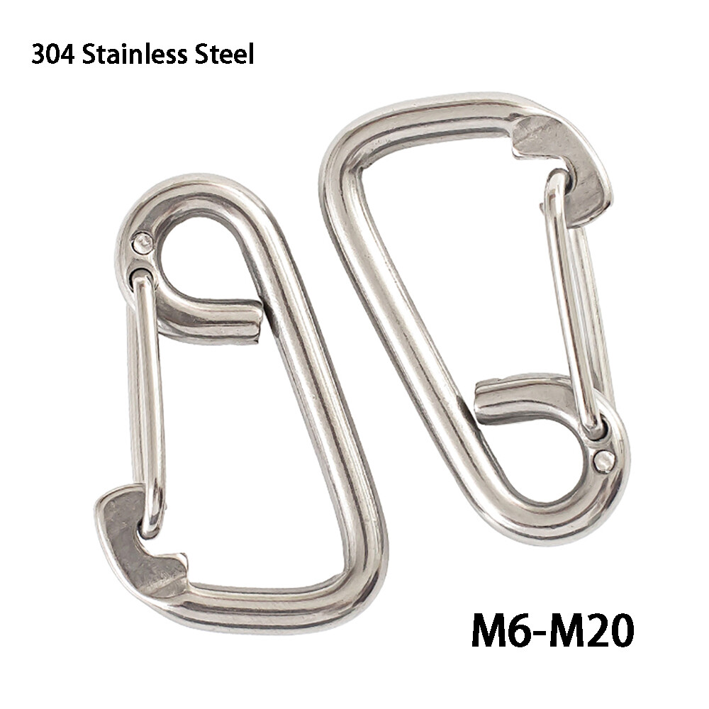 Locking Carabiner Clip Snap Hook Spring Loaded Stainless Steel (304 ...