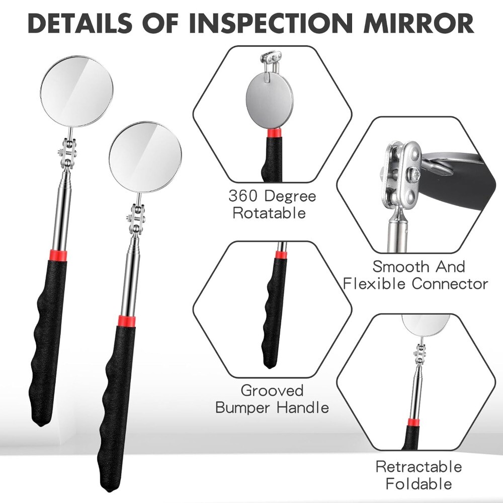 2pcs 73cm Inspection Mirror Mechanics Mirror Tool | eBay