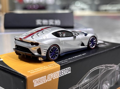 TOC 1:64 Silver Red Stripe 812C Coupe Sports Model Diecast Metal Car | eBay