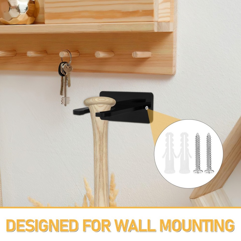 2pcs Vertical Baseball Bat Display Holder Bracket Wall Mounted Acrylic ...