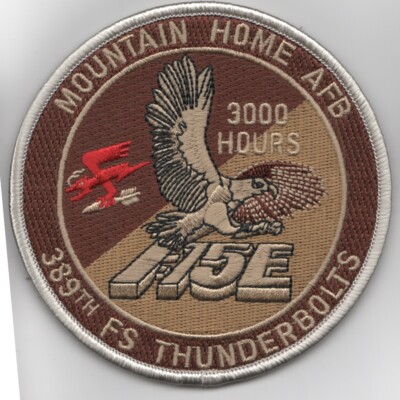 4" AIR FORCE 389FS F-15E TINSEL 3000 HOURS HOOK LOOP EMBROIDERED JACKET ...