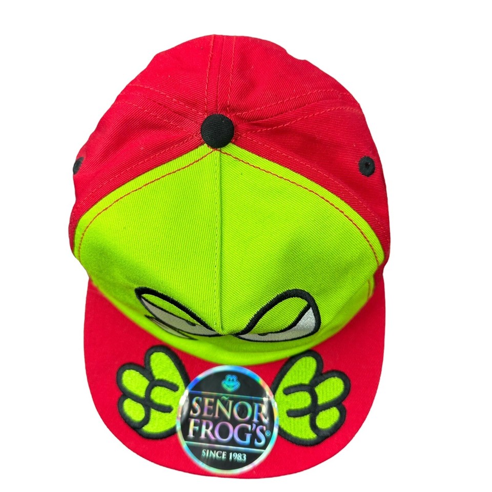 Senor Frogs Cool Dude Red Adjustable Youth Baseball Cap Hat Playa Del ...