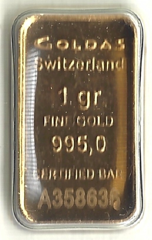 1 gram Gold Bar - GOLDAS CERTIFIED - 999.9 Fine in Sealed Assay. | eBay