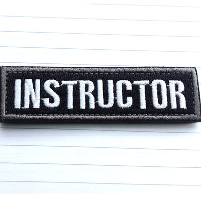 INSTRUCTOR TAB TACTICAL MILITARY USA ARMY ISAF SWAT BLACK HOOK LOOP ...