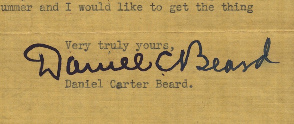 DANIEL C. BEARD - TYPED LETTER SIGNED 05/26/1937 | eBay