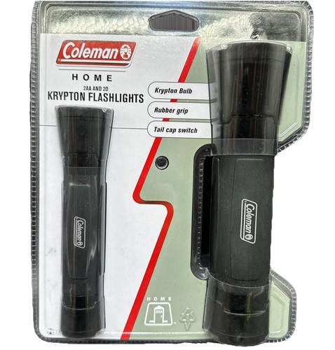 Coleman flashlight set flashlights Rubber Grip krypton bulb Tail Cap ...