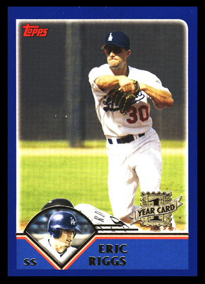2003 Topps Traded & Rookies Eric Riggs #T205 Los Angeles Dodgers Rookie ...