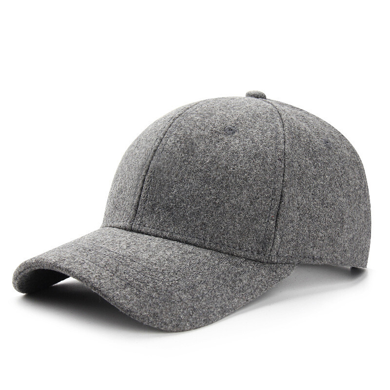 Men Winter Causal Snapback Caps Wool Blend Baseball Cap Adjustable Warm ...